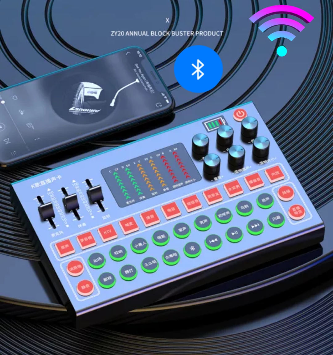 M9 Audio Sound Card การ์ดเสียง Live Voice Mixer การ์ดเสียง USB เอฟเฟกต์ ...