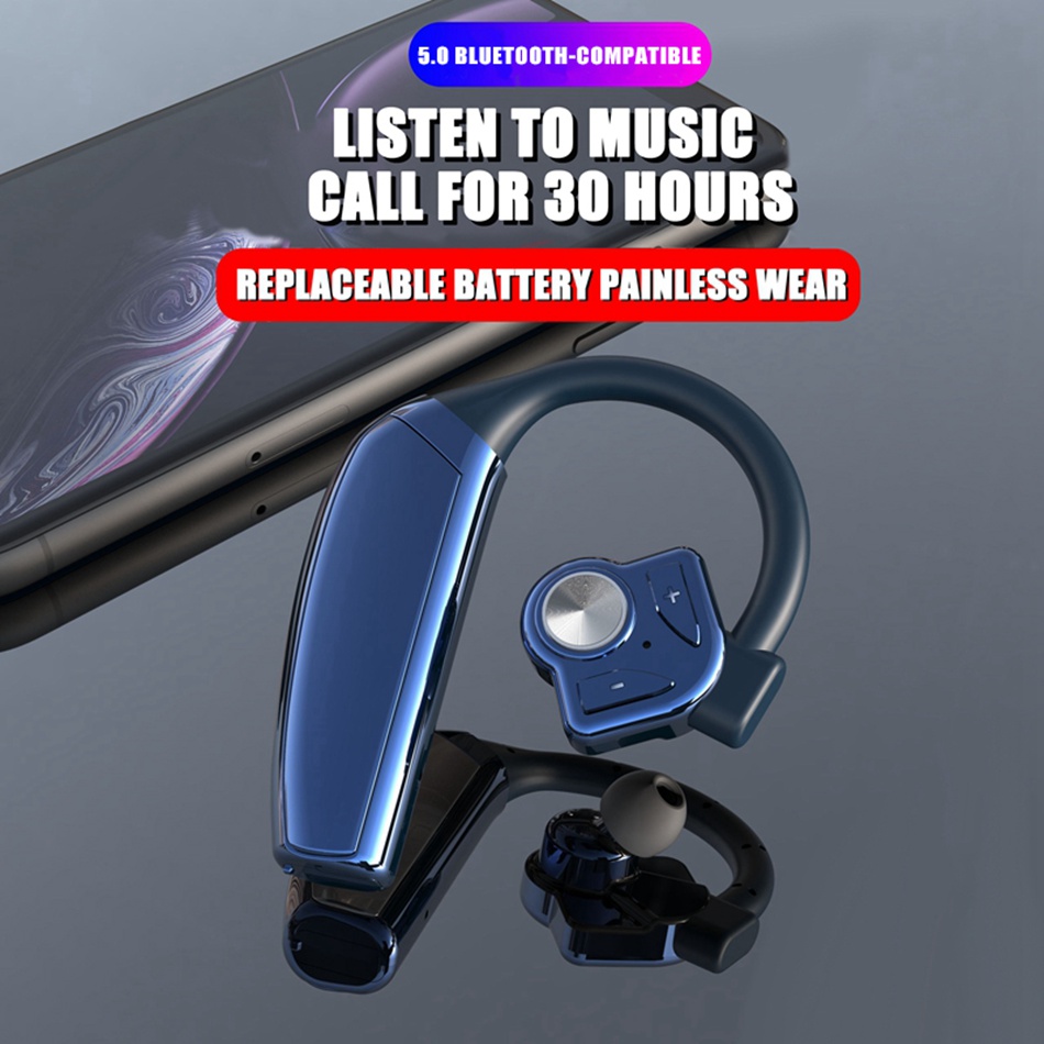 Wireless Earphone Bluetooth Headphones Handsfree Business Headset Drive ...