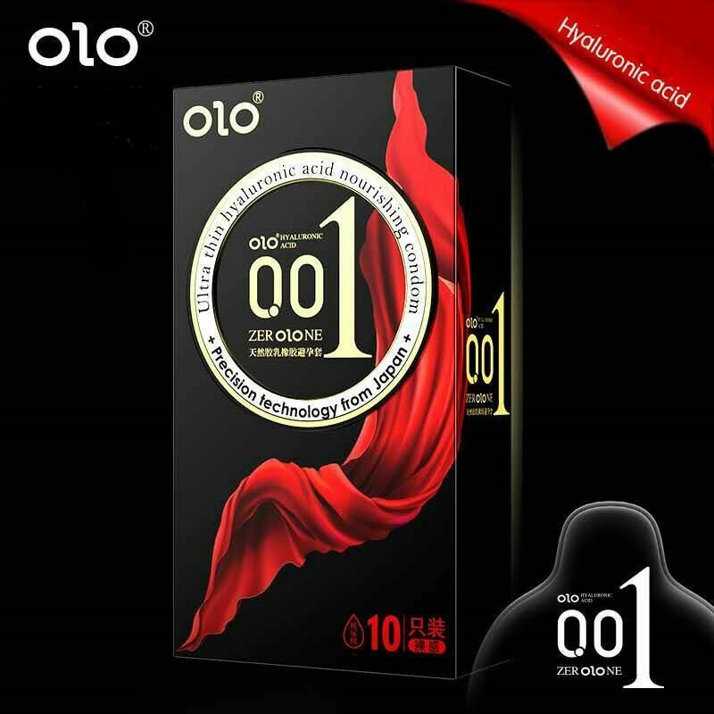 ถุงยางอนามัย OLO ผิวเรียบ บาง 0.01 มม. 10 ชิ้น / 1 กล่อง CONDOM OLO 0.01 MM SIZE 52 MM. - MixASale