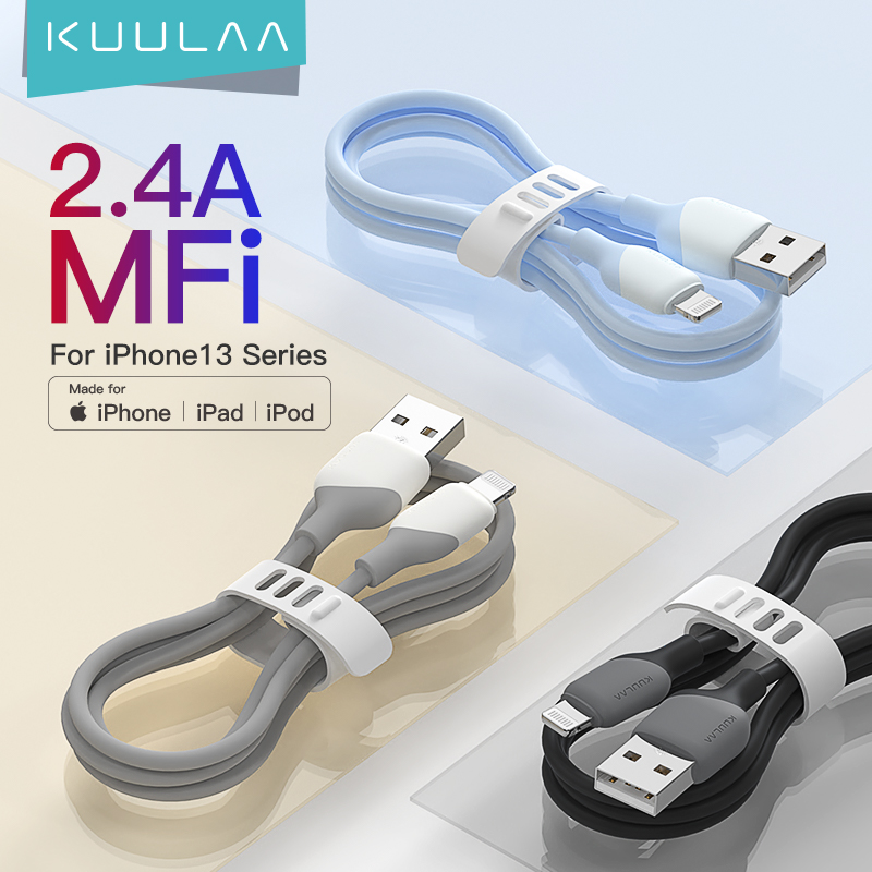 KUULAA MFI Lighting Cable 2.4A Fast Charging Data Cable for iPhone ...