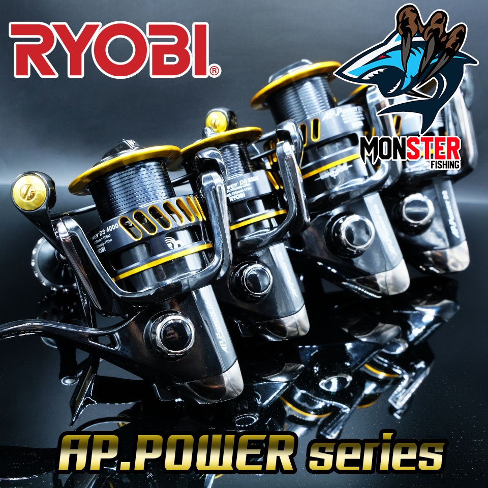 รอกสปินนิ่งเรียวบิ RYOBI AP.POWER 400050006000800010000 ( BLACK SILVER) - MonSter Fishing - ThaiPick
