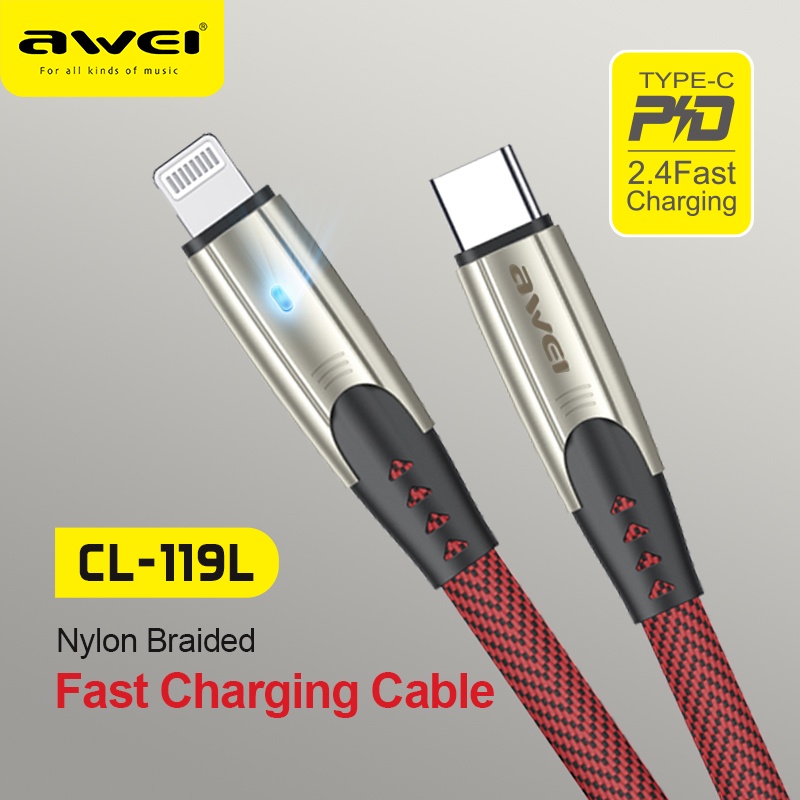 Awei Store CL-61Micro-USB Data Cable Fast ChargingCL-199L Type-C PD20W ...