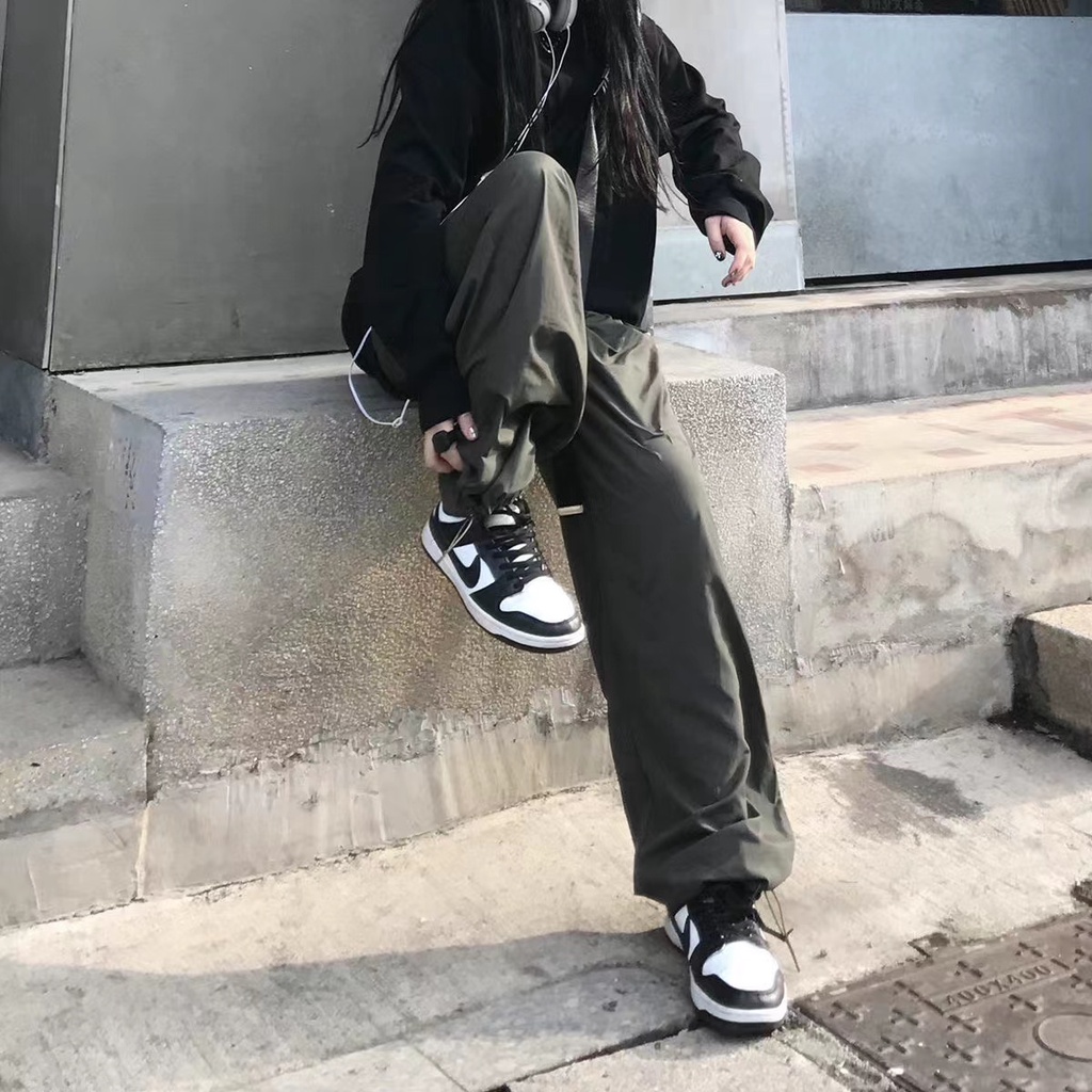 Luna shopกางเกงแฟชั่นผู้หญิงกางเกงลำลองสีดำ กางเกงเอวสูง ใส่แล้วเท่มี ...