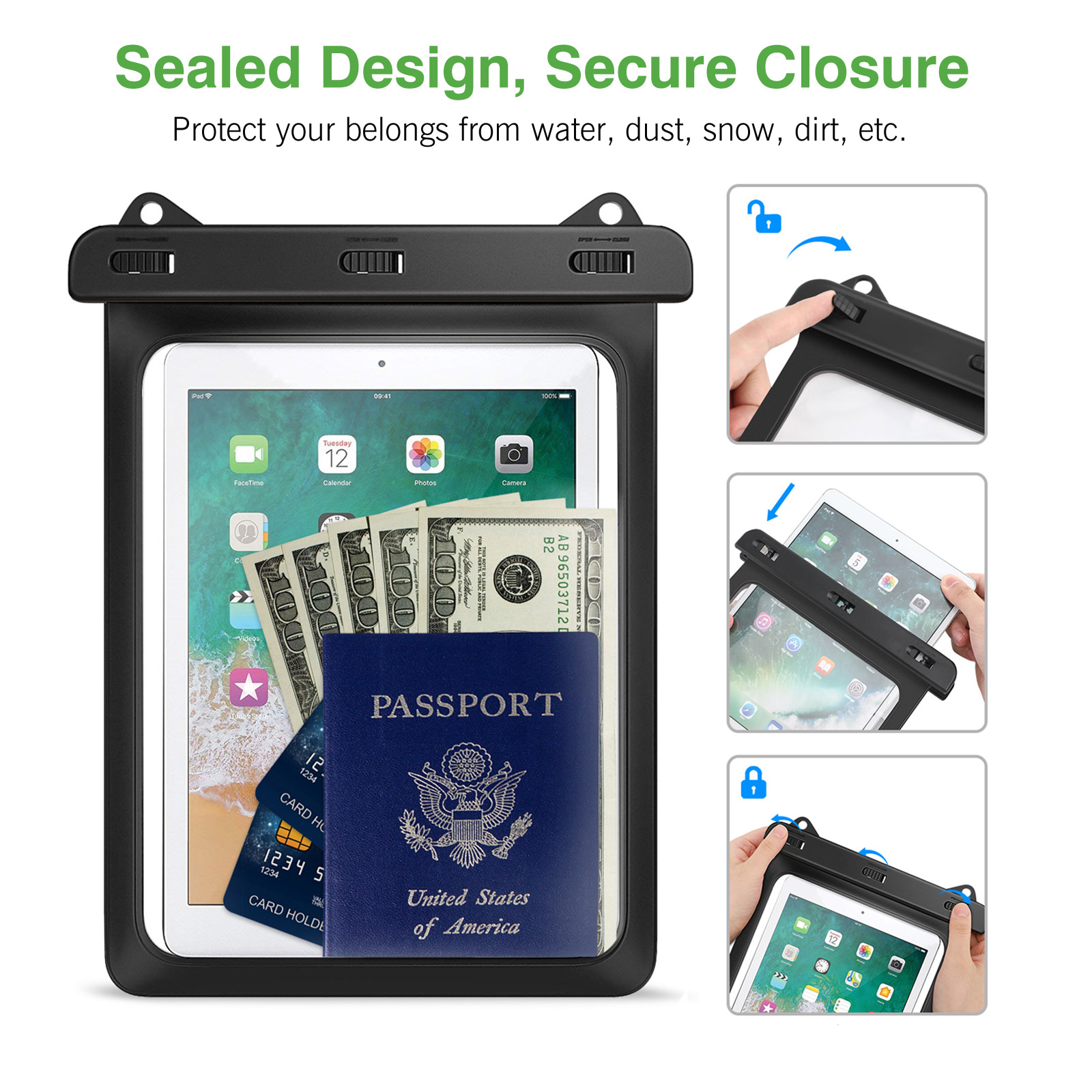Universal Waterproof Tablet Case For Ipad Samsung Diving Swimming Dry ...