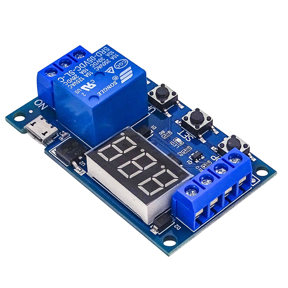 DC 6-30V Support Micro USB 5V LED Display Automation Cycle Delay Timer ...