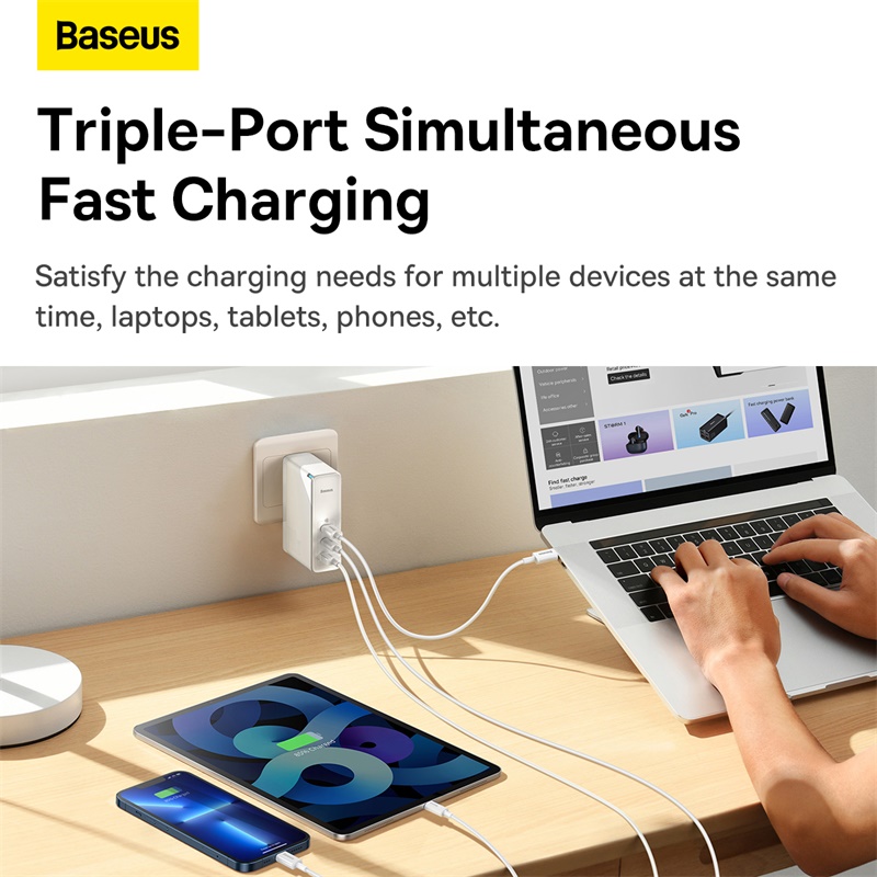 Baseus 140W GaN5 USB C Fast Charger PD3.1 QC4.0 Triple-port Quick ...