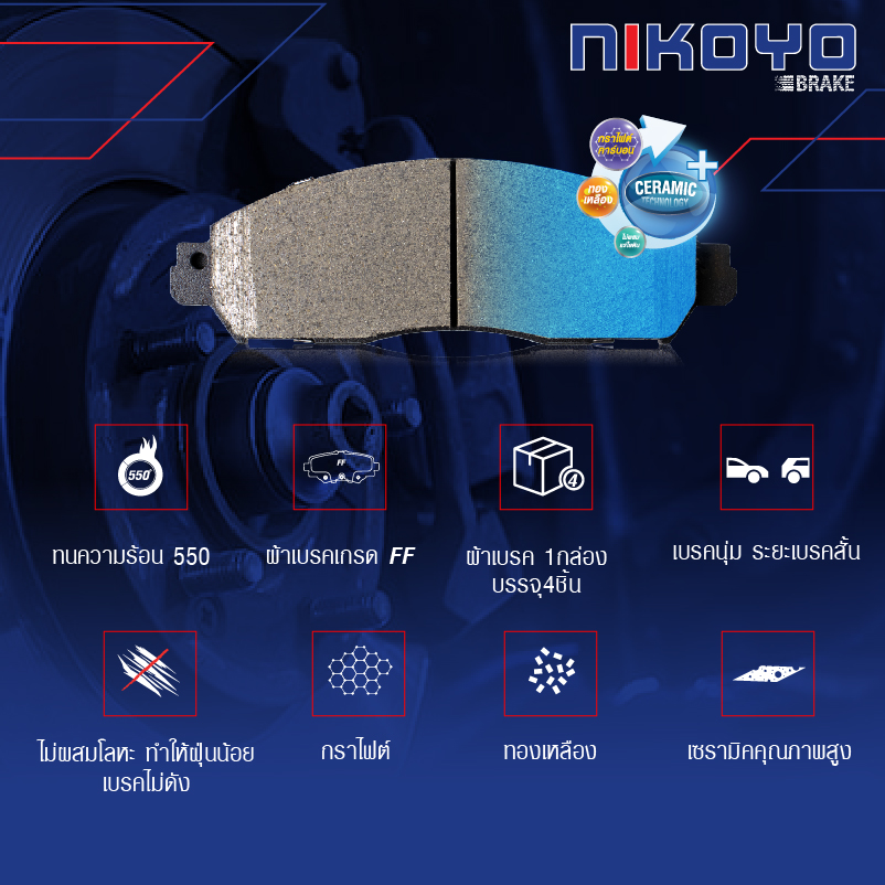 NIKOYO BRAKE ผ้าเบรค honda crv g2 ปี 2002 รับประกันสินค้า3เดือน จัดส่ง ...