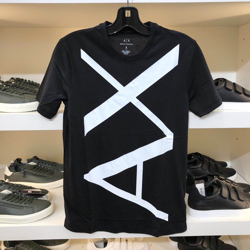 HHBB เสื้อยืดคอก ลมแขนสั้นผ้าฝ้ายพิมพ์ลาย Armani Exchange Ax สําหรับ ...