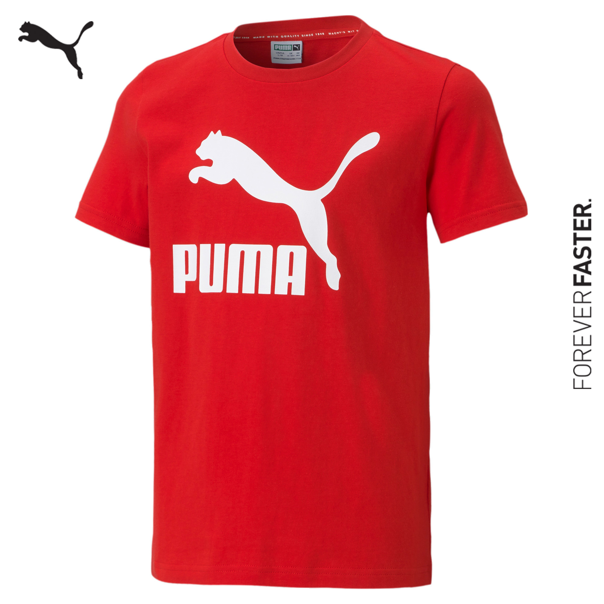 PUMA KIDS - เสื้อยืดคอกลมเด็กโต Classics B Tee สีแดง - APP - 53011511 ...