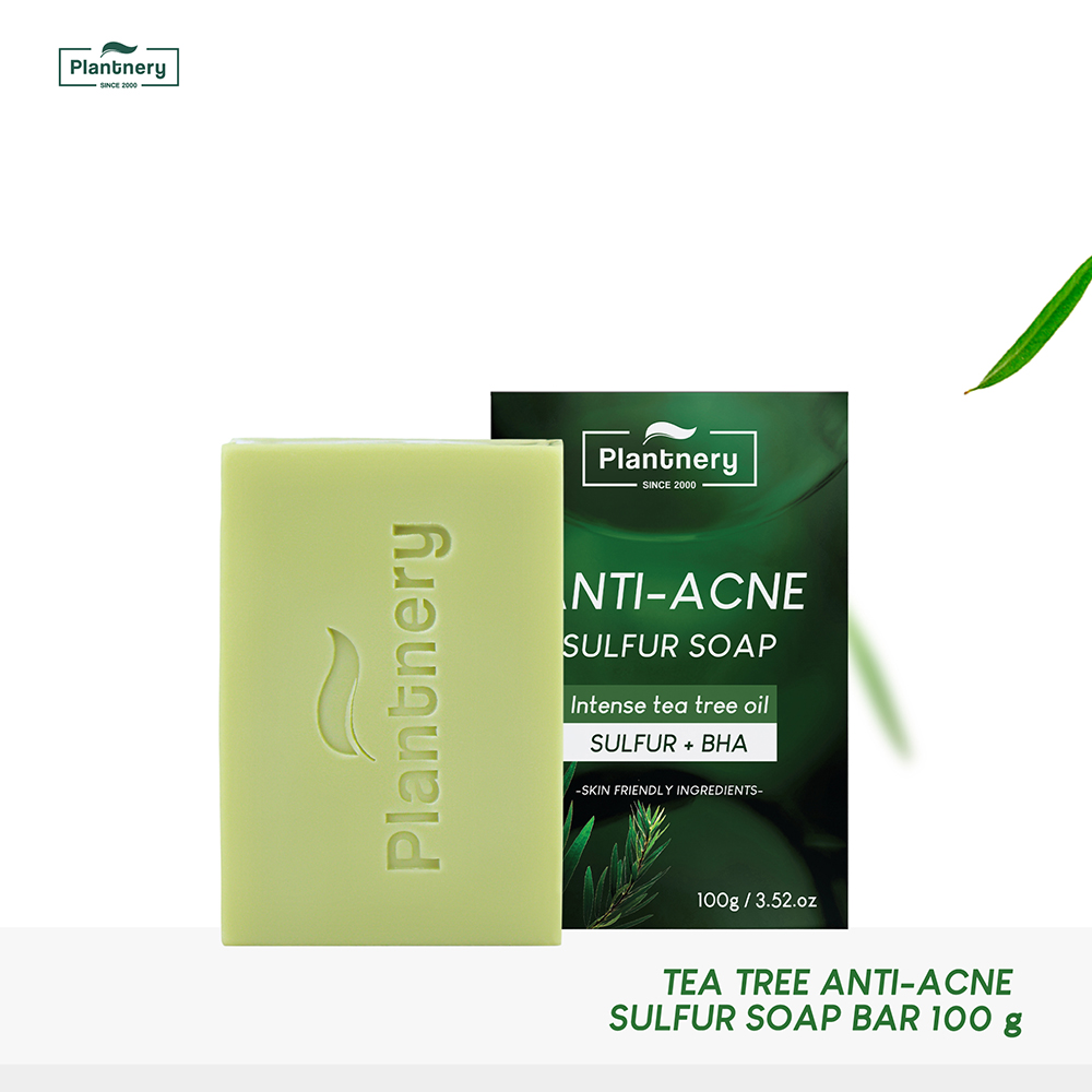 Plantnery Tea Tree Sulfur Anti-Acne Soap Bar 100 g - Plantnery - ThaiPick
