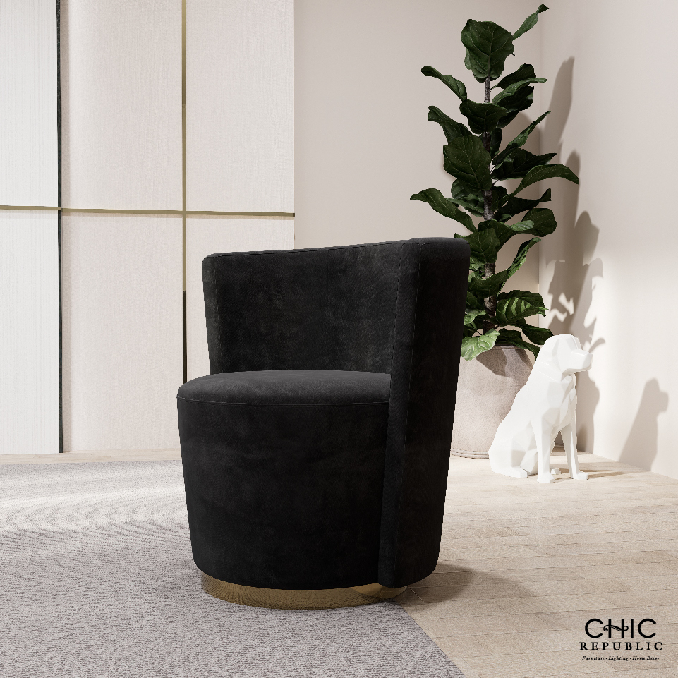 CHIC REPUBLIC MELLOW/1,โซฟา 1 ที่นั่งแบบหมุน - สี ครีม , เทาเข้ม - Rina ...