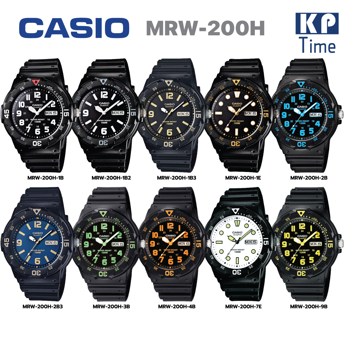 Casio Standard นาฬิกาข้อมือผู้ชาย สายเรซิน รุ่น MRW-200H,MRW-200H-1E ...