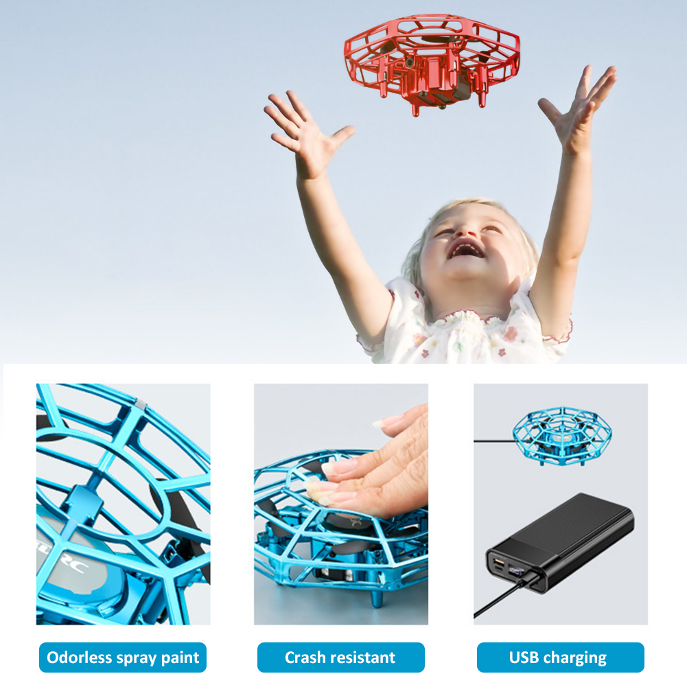 Hand Operated Mini Drone IR Sensing UFO with LED Four-axis Flying Ball ...