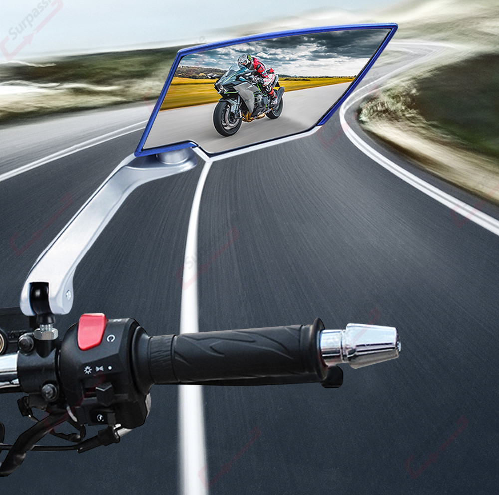 Universal Motorcycle Rearview Mirror CNC Scooter Rear View Side Mirror ...
