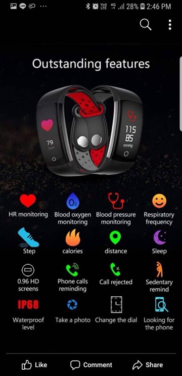 เฟี้ยวฟ้าว!! Q6 Smart band นาฬิกาออกกำลังกาย smart watch กันน้ำ ...