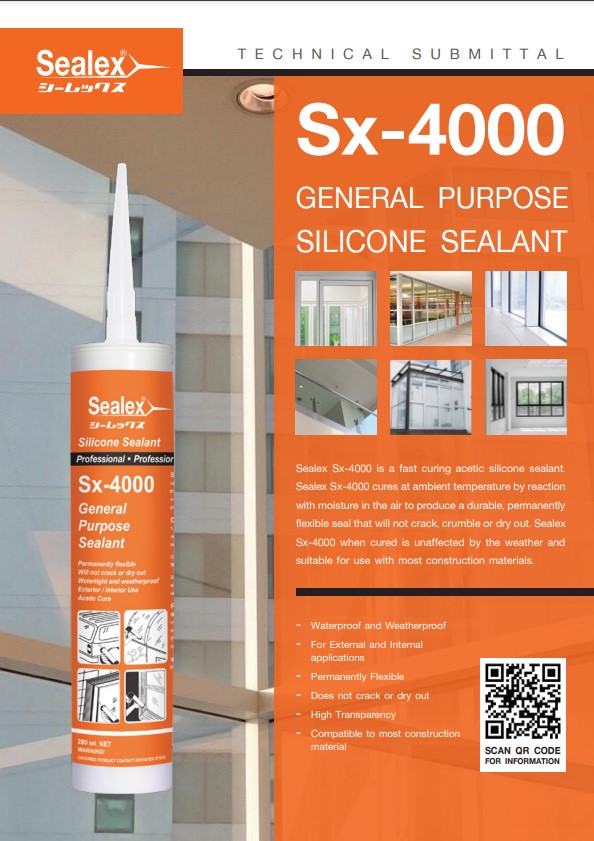 Sealex Sx-4000 General Purpose Silicone Sealent - S.ThamrongThai - ThaiPick