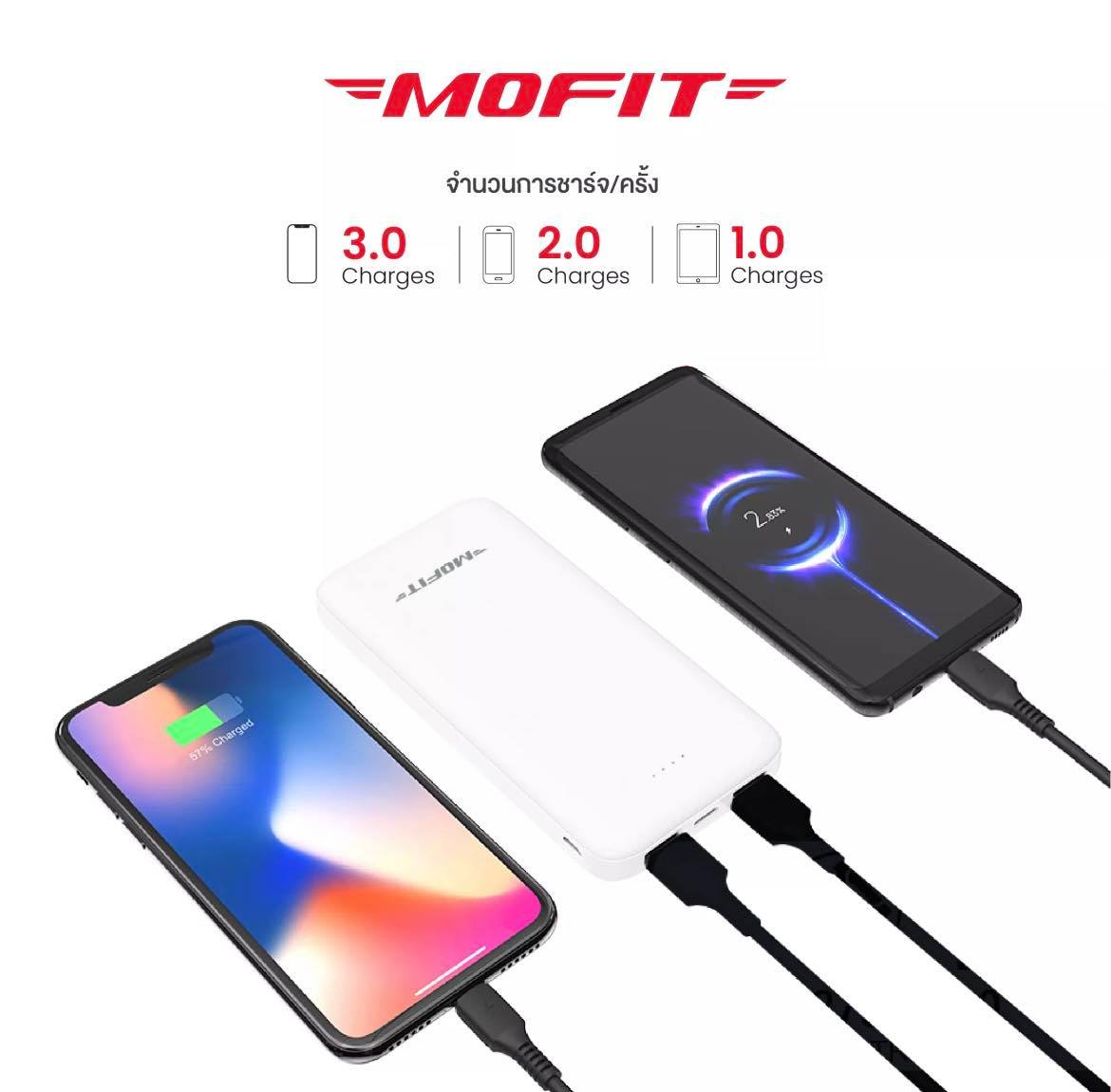 MOFIT F10 PowerBank 10000mAh พาวเวอร์แบงค์ จ่ายไฟช่อง USB เท่านั้น ...