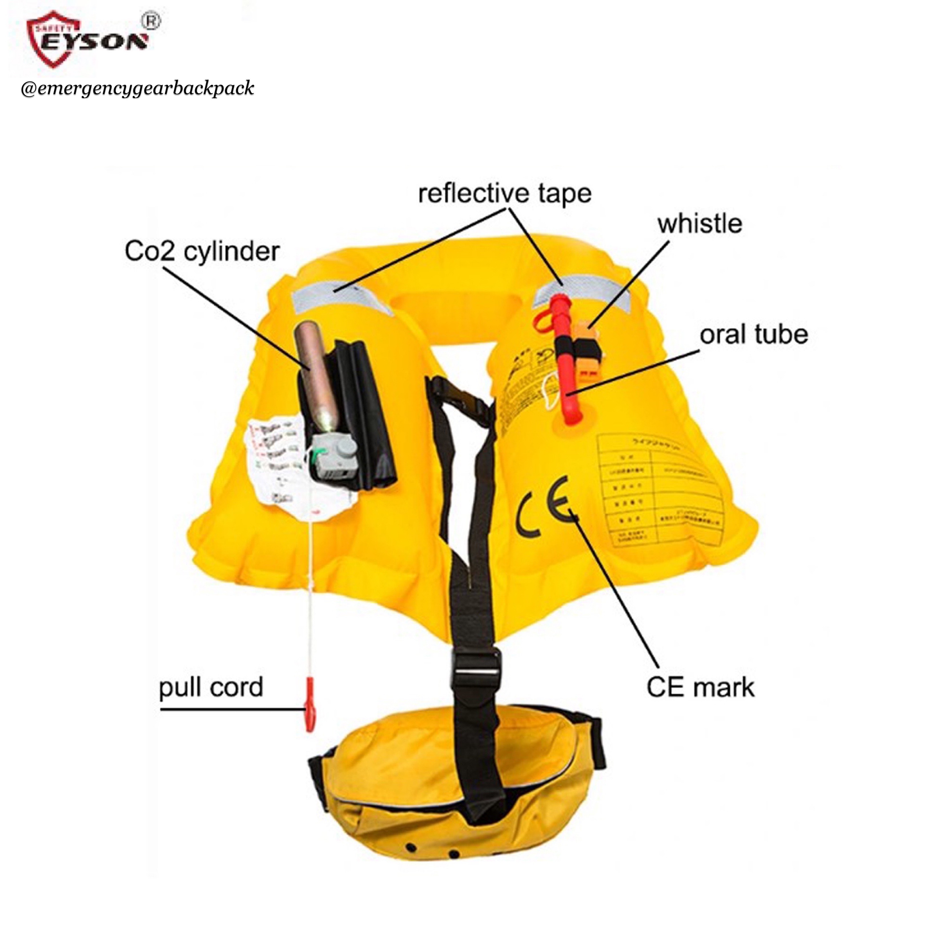 EYSON Co2 Cylinder 33g Life Jacket Re-arming Kit CE Certified ...