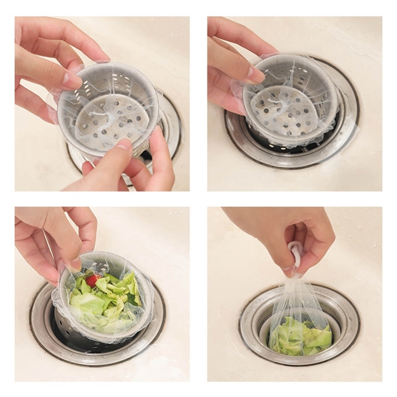 【CW】 100PCS Disposable Anti Clogging Elastic Sink Strainer Filter Bags ...