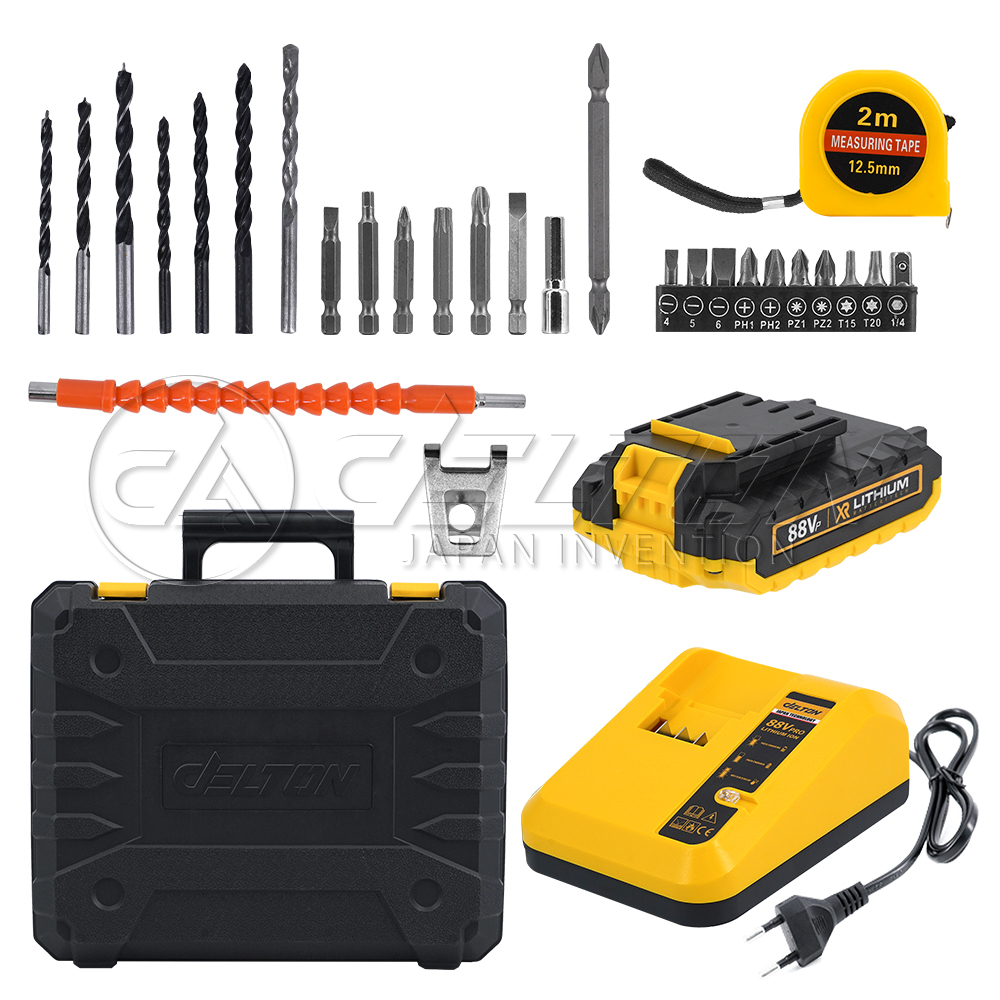 DELTON สว่านไร้สาย สว่าน 3 ระบบ 88V มีระบบกระแทก แบตเตอรี่ Li-ion พร้อมแท่นชาร์จอย่างดี และ ...