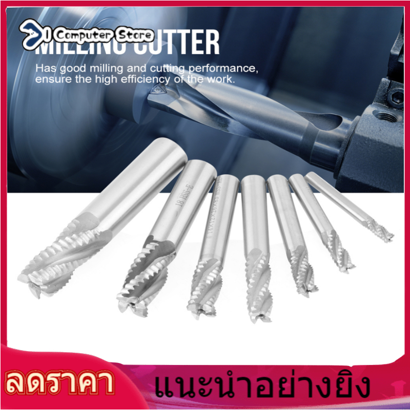 【วันนี้เท่านั้น】7pcs 4 Flutes M6-M20 End Mill Router Bit Roughing ...