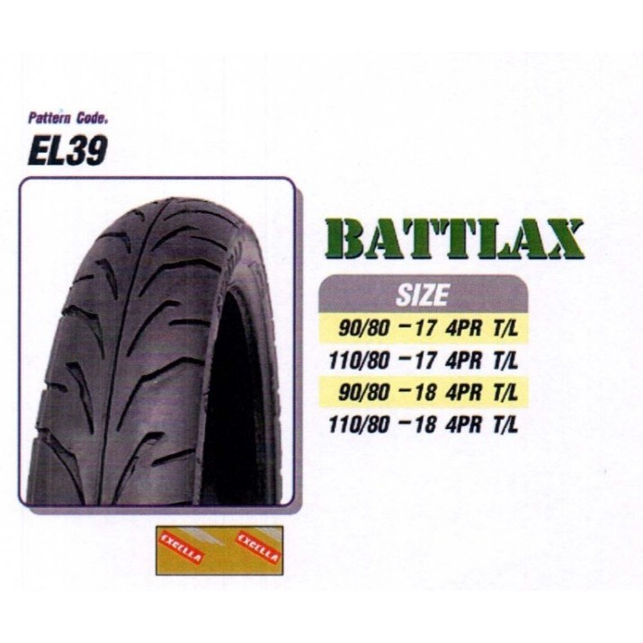 ยางนอก EXCELLA 110/80-17 T/L EL39 (BATTLAX) :ยางนอกรถจักรยานยนต์ EXCELLA ขนาด 110/80-17 ไม่ใช้ ...
