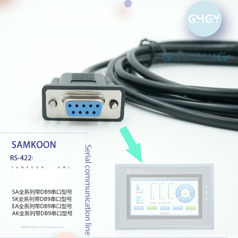 SAM-FX Cable link รุ่น for PLC Mitsubish FX Series to SAMKOOL HMI , 3m ...