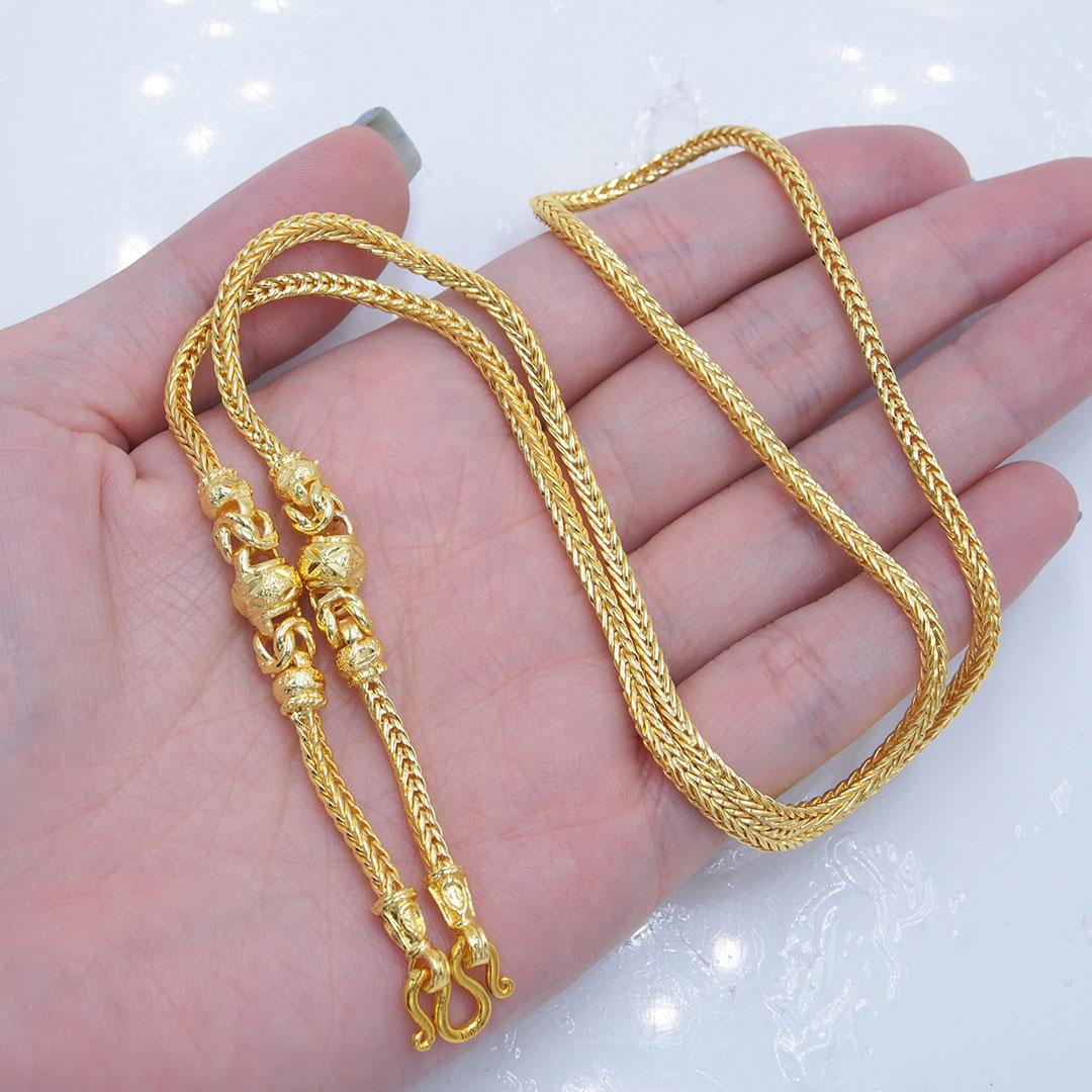 RarinGold รุ่น N0341 สร้อยคอทองคำ ลายสี่สาคั่นโอ่งมีนา ขนาด 1 บาท ...