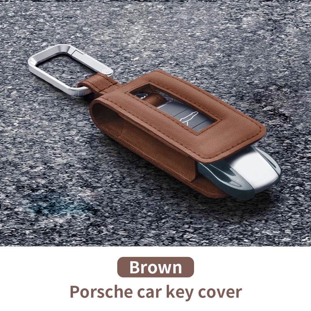 Leather Key Cover For Porsche Panamera Cayenne 992 911 Alarm Remote ...
