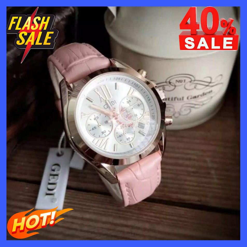 ราคาถูกที่สุด!!## GEDI Watch หน้าปัดสไตล์ MK สุดฮิต สายหนังสีชมพู ...