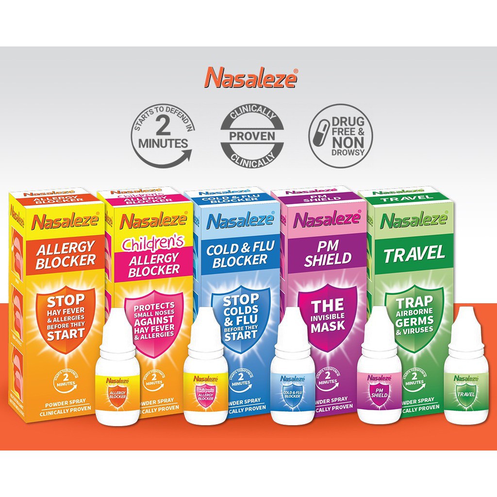 NASALEZE TRAVEL PM SHIELD CHILDREN ALLERGY COLD FLU BLOCKER สเปย์พ่น ...