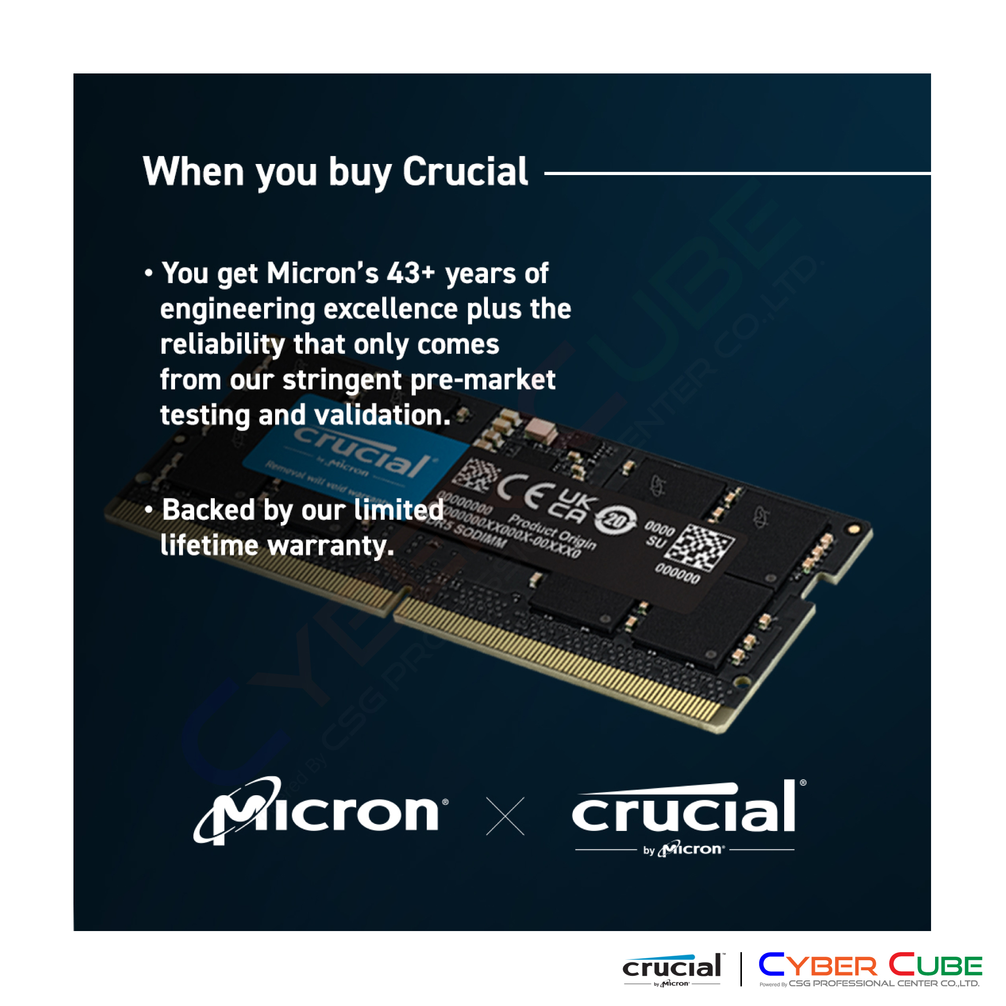 Crucial ( CT8G48C40S5 ) 8GB DDR5-4800 SO-DIMM CL40 1.1V ( แรมโน้ตบุ๊ค ) RAM NOTEBOOK - CyberCube ...