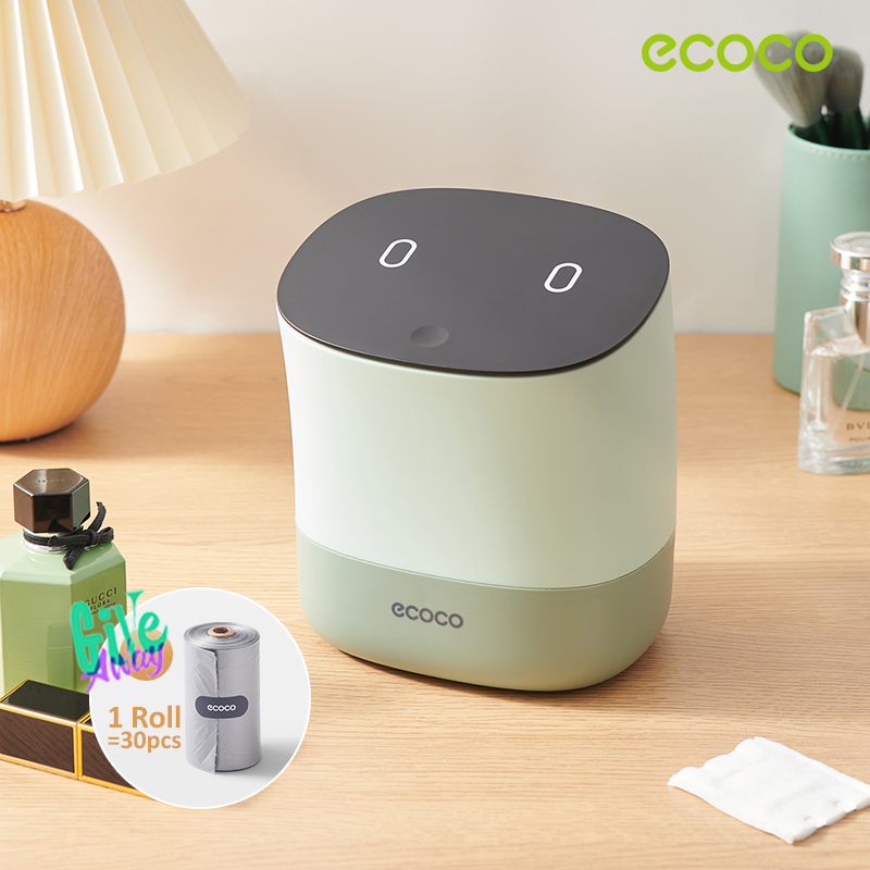 [พร้อมส่ง]Ecoco ถังขยะบนโต๊ะ ถังขยะมินิ แบบตั้งโต๊ะ วางบนโต๊ะเครื่องสำอาง ห้องอาหาร ห้องน้ำ 1.5 ...