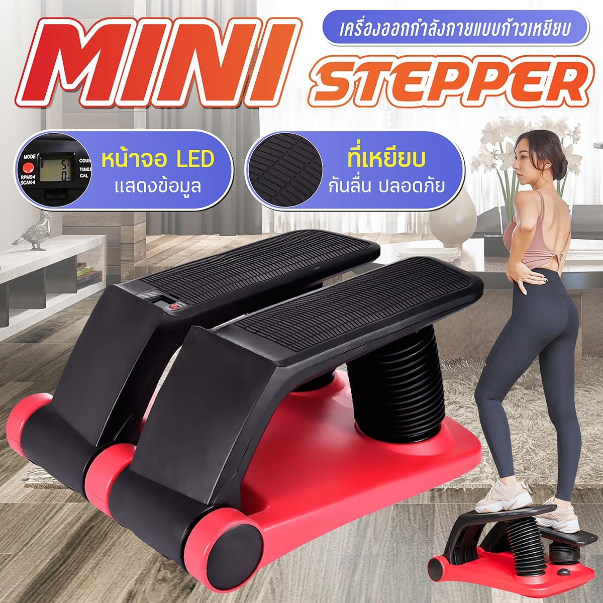 B&G มินิสเต็ปเปอร์ Mini Stepper ออกกำลังขา เครื่องออกกำลังกายเดินขึ้นบันได Air Climber เครื่อง ...