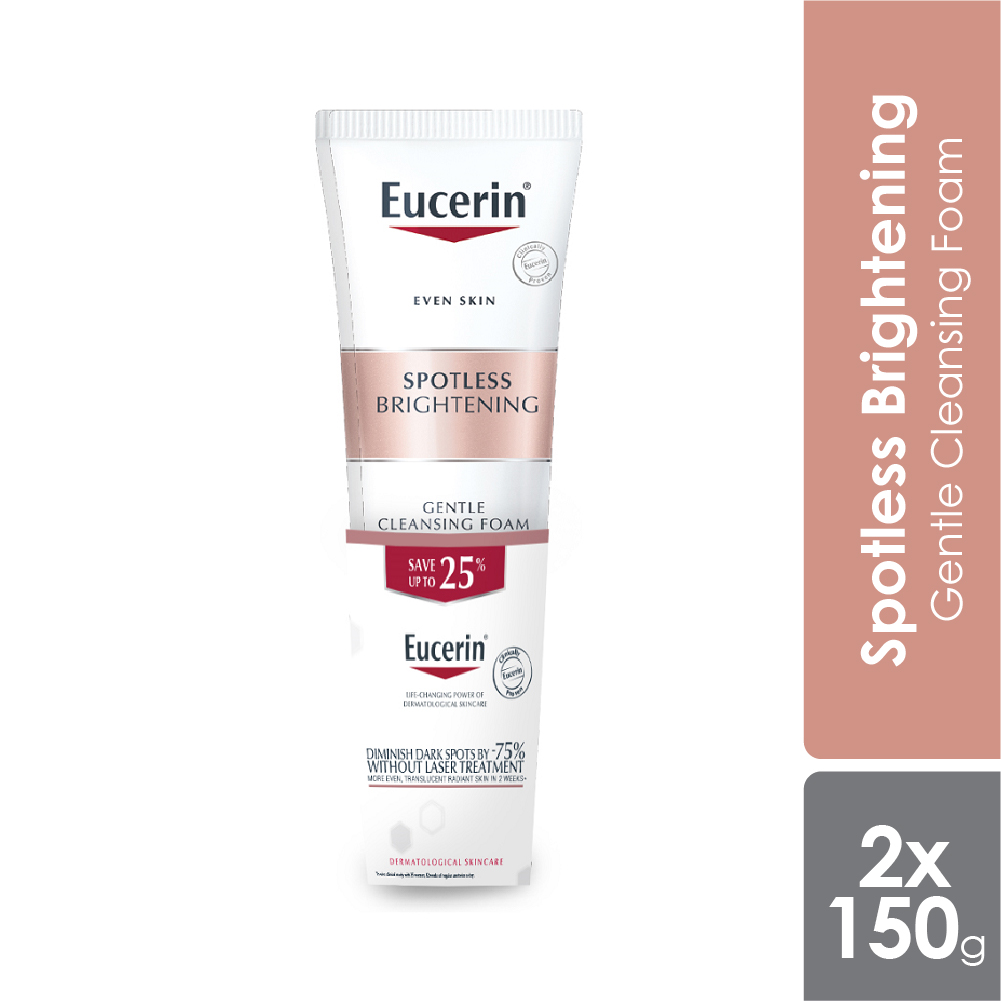 Eucerin Spotless Brightening Cleansing Foam 150g. (2หลอด) ยูเซอรีน สปอต ...