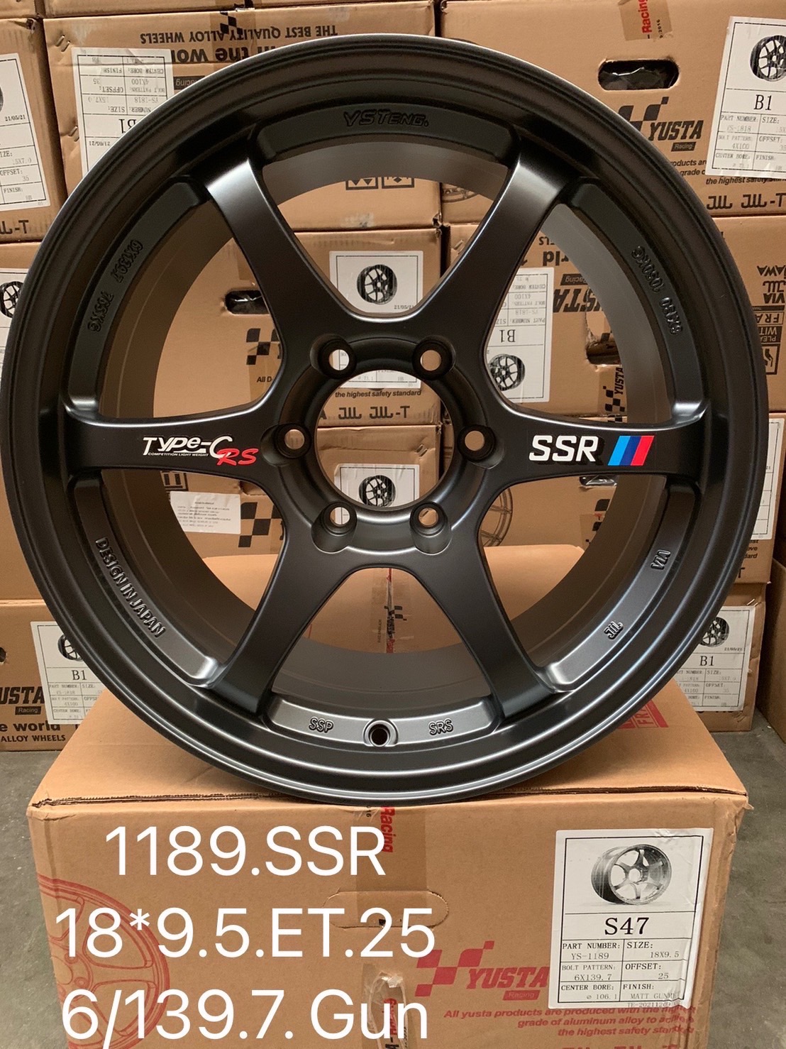 ล้อแม็กใหม่ - SSR - งานYUSTA - สีเทา - ขอบ 18 หน้ากว้าง 9.5 x 9.5 x 6รู ...