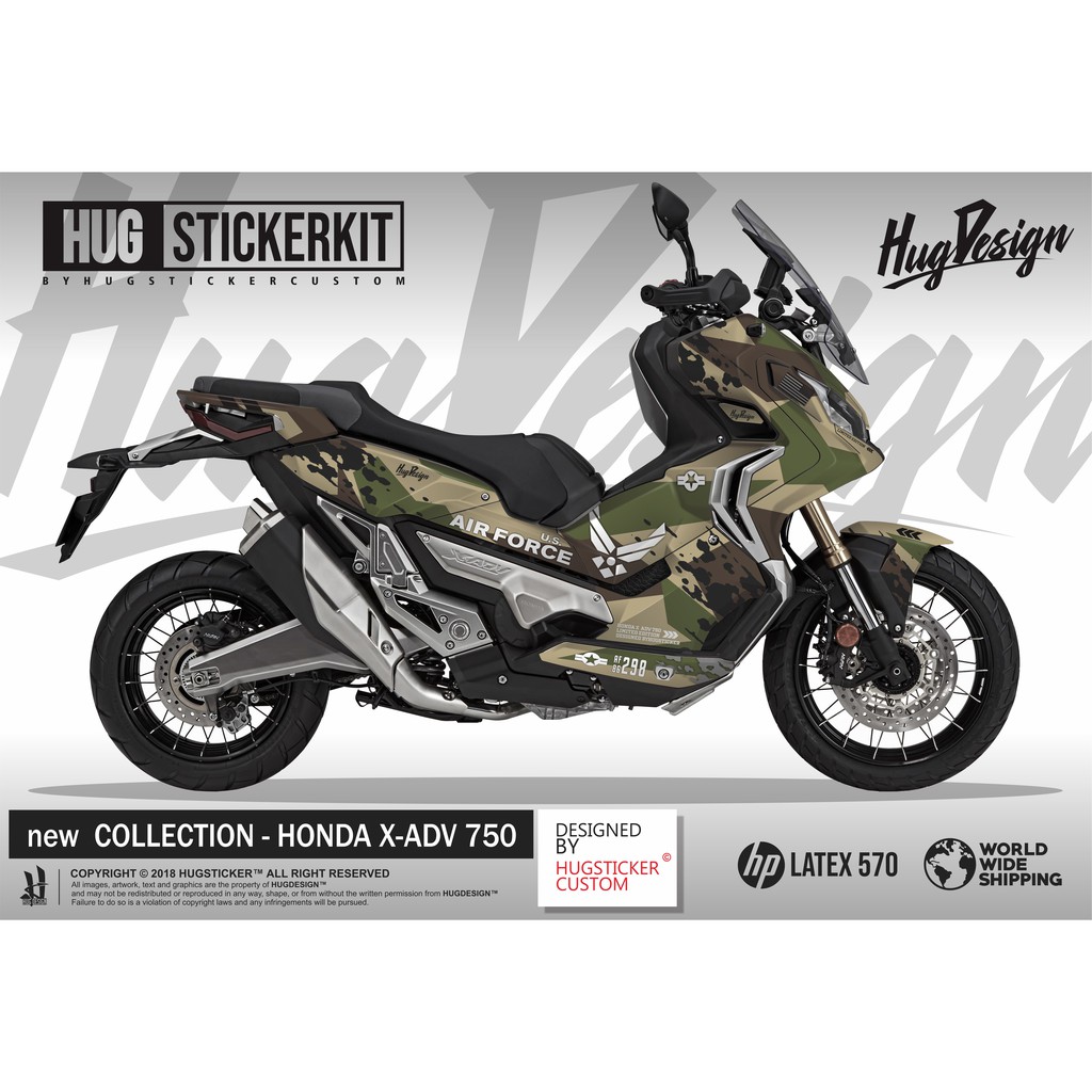 Bigbike สติ๊กเกอร์ X-adv750 ลาย Air force อะไหล่มอเตอร์ไซค์ อะไหล่รถ ...