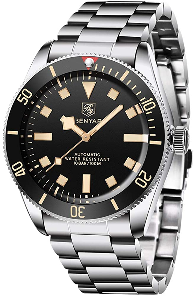 BENYAR Men Watches Black Bay Homage Automatic Mechanical Watch ...