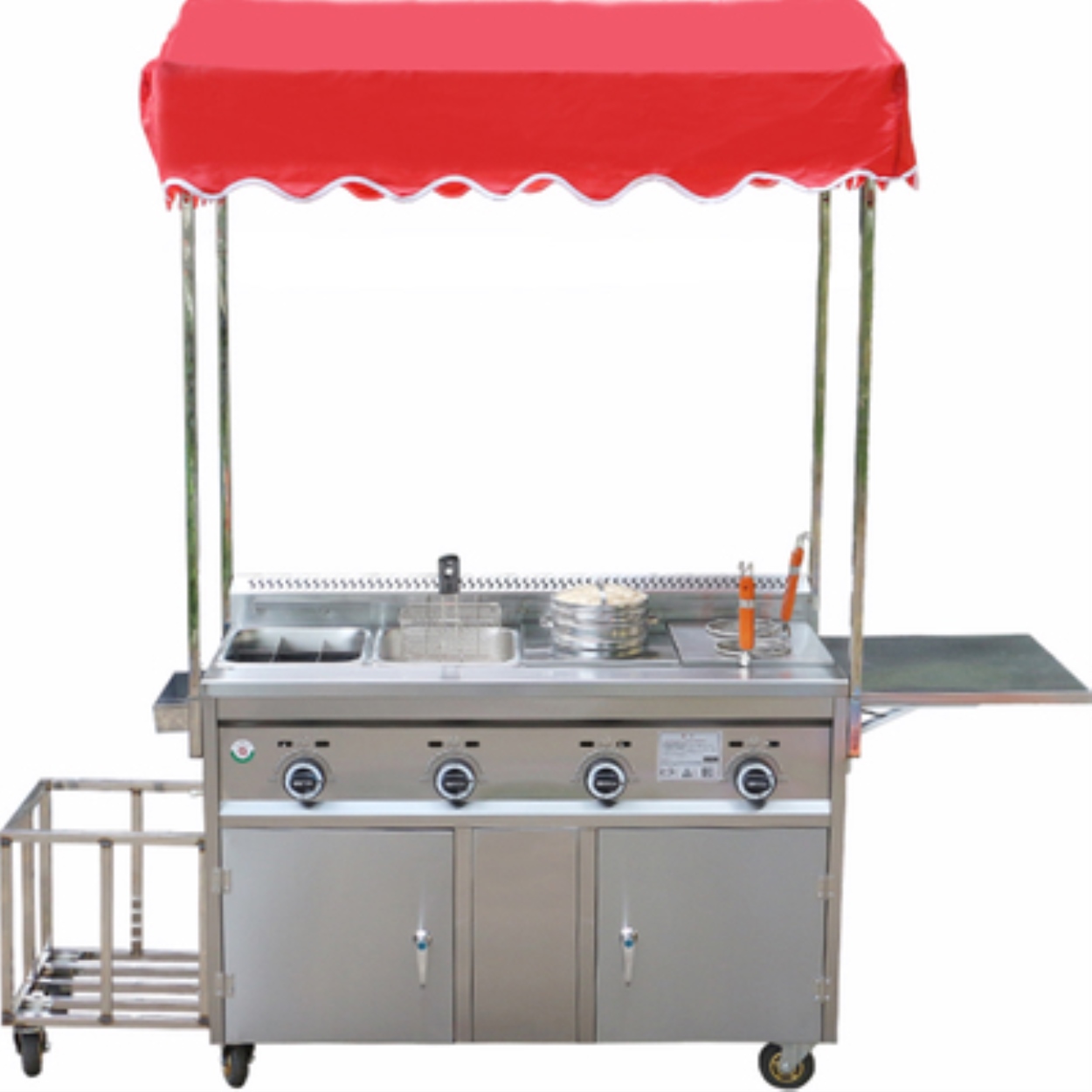 Roadside stalls multi-functional griddle snack cart commercial frying ...