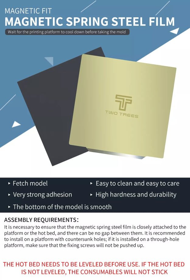 Two Trees 310x310 magnetic Flexible build plate with PEI / พลัง 310x310 ...