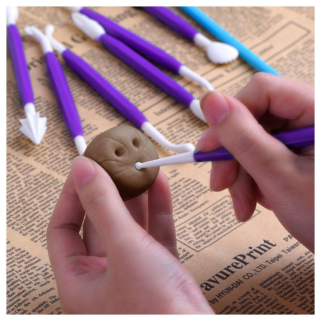 9 Pieces Plastic Clay Modeling Tools Ceramic Pottery Tool Kit for Shaping and Sculpting - YCITC ...