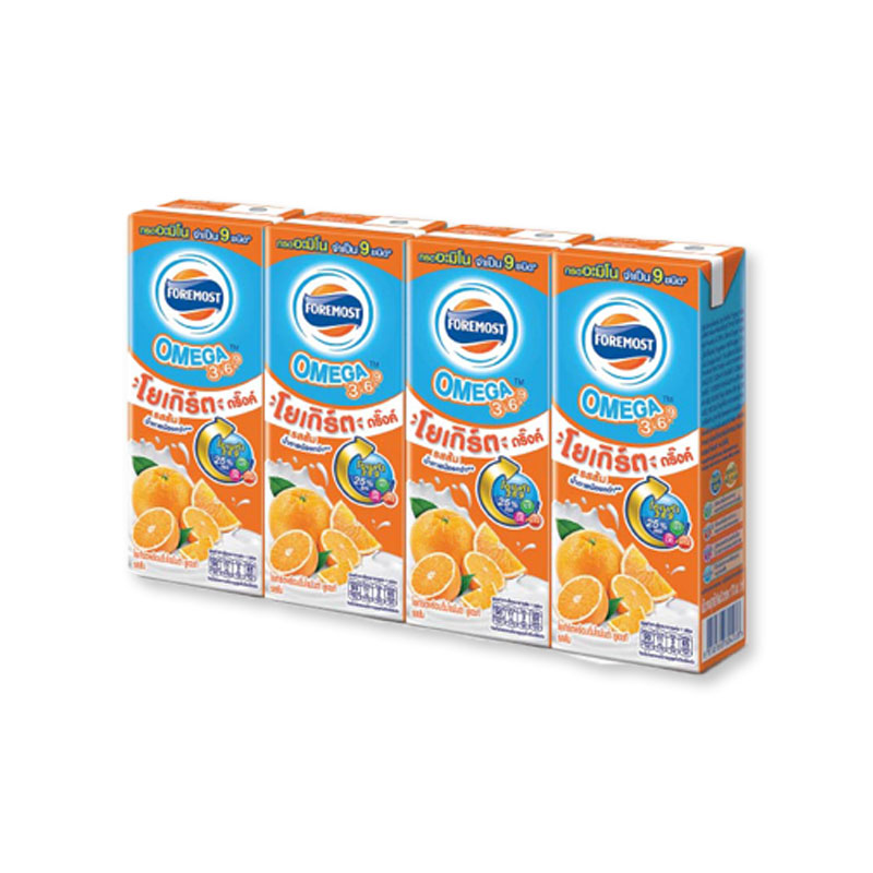 พร้อมส่ง โฟร์โมสต์ โอเมก้า โยเกิร์ตพร้อมดื่มยูเอชที รสส้ม 170 มล. x 48 ...