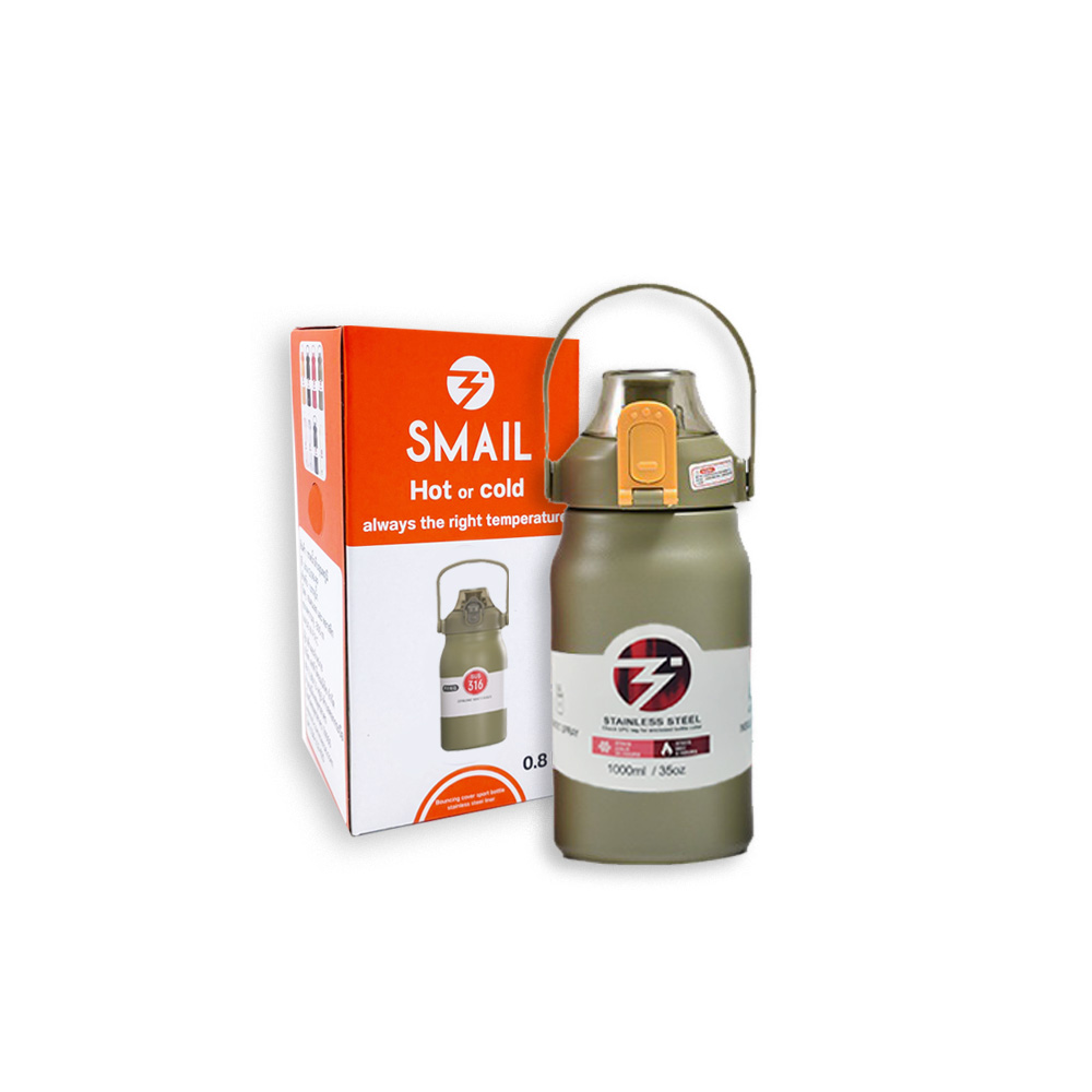 SMAIL กระติกน้ำ กระบอกน้ำเก็บอุณหภูมิ ขวดน้ำเก็บอุณหภูมิ ร้อน - เย็น 800 ml. ขวดน้ำ สแตนเลส 316 ...