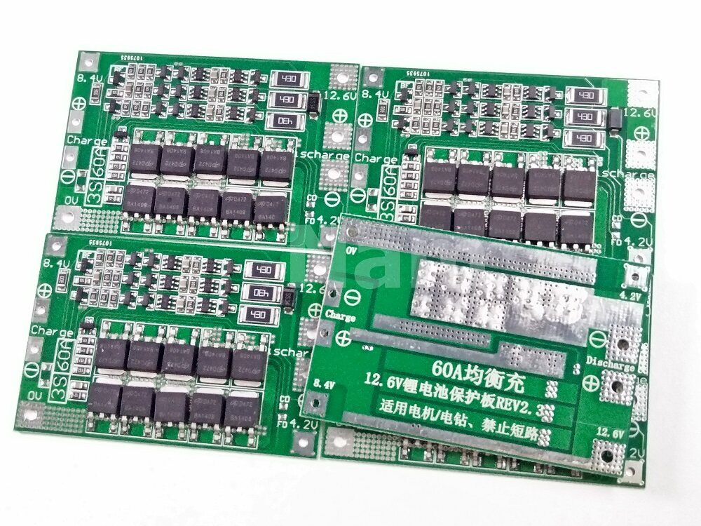 ฺBMS 3S (60A) 12.6V วงจรป้องกันแบตเตอรี่ Li-ion แบตเตอรี่ลิเธียม 18650 ...