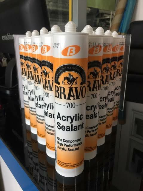 ส่งฟรี [ตรงปก]Bravo แด็ป สีขาว 4 หลอด สิริโคน กาวอะครีลิค Acrylic ...