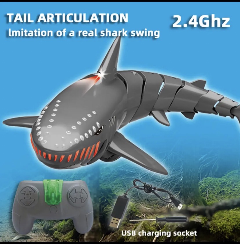 ปลาฉลามบังคับวิทยุ Remote Control Shark 2.4 GHz ลงน้ำได้จริง บังคับ ...
