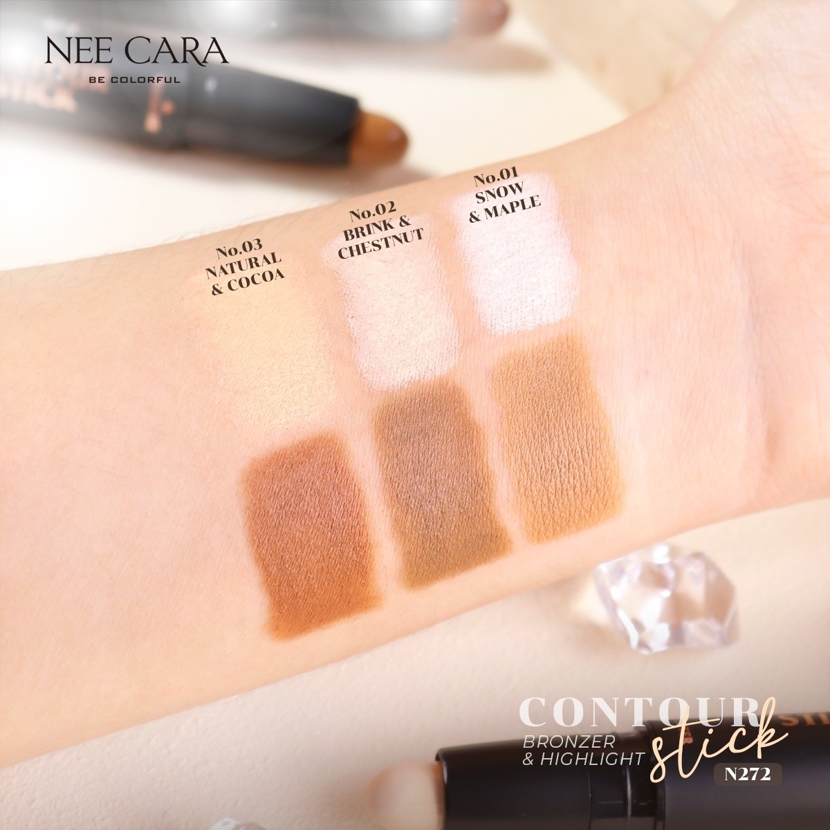 N272 Nee Cara Contour Bronzer Highlight Stick นีคารา คอนทัวว์ บรอนเซอร์ ...