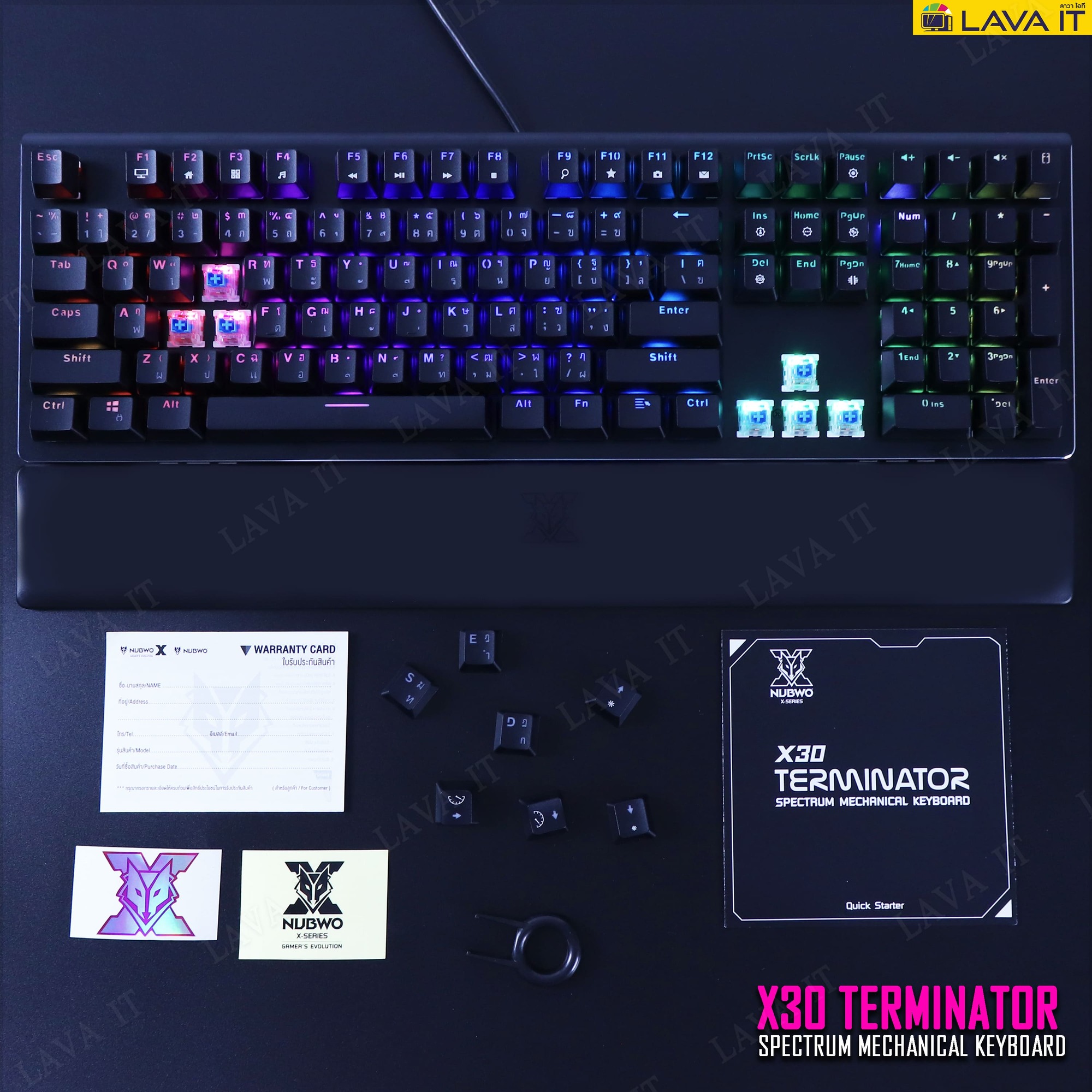Nubwo X30 TERMINATOR RGB Gaming Keyboard คีย์บอร์ดเกมมิ่ง ปรับแต่งแสง ...