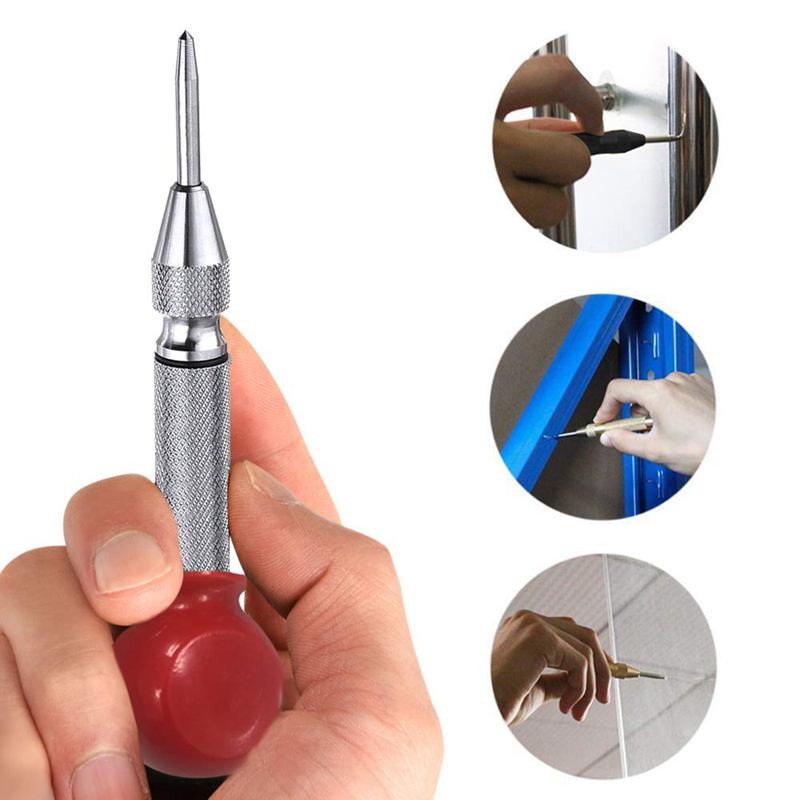 3 Pcs Automatic Center Punch Tool, 5 Inch Spring Loaded Crushing Hand ...
