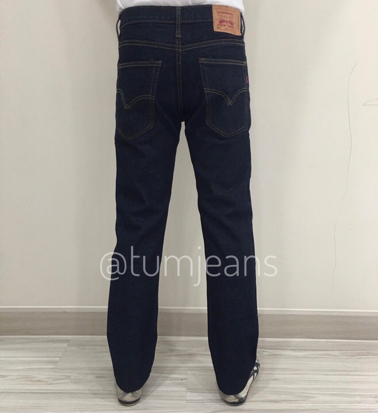 [[สินค้าขายดี]] กางเกงขากระบอกริมแดงผ้าไม่ยืด (เป้าซิป/กระดุม) รุ่น ...